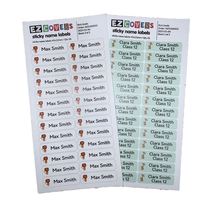 Personalised Name Labels | EZ Covers Australia